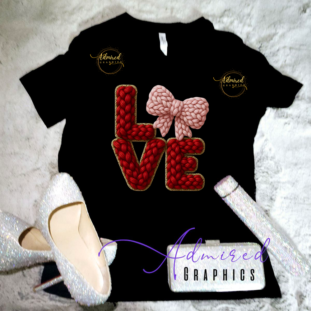 Faux Crochet Love Graphic Tee – Admired Graphics